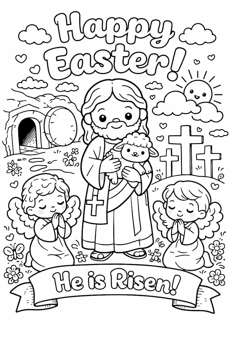 Easter Colouring Pages, Kids Activity, Classroom Instant Download A4 - Etsy