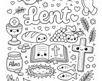 Lent Colouring Pages, Kids Activity, Classroom Instant Download A4 - Etsy