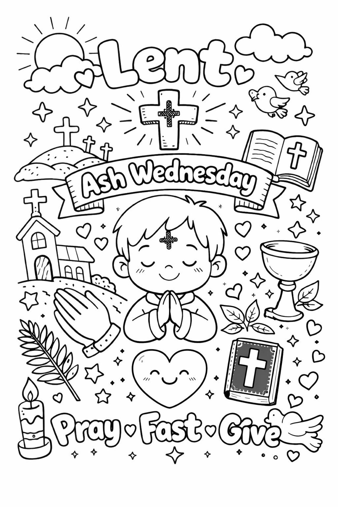 Lent Colouring Pages, Kids Activity, Classroom Instant Download A4 - Etsy