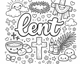 Lent Colouring Pages, Kids Activity, Classroom Instant Download A4 - Etsy