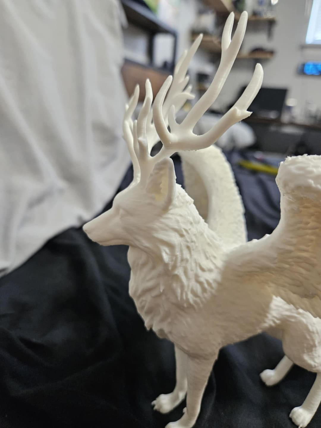 Winged Fox With Antlers Figurine - Etsy