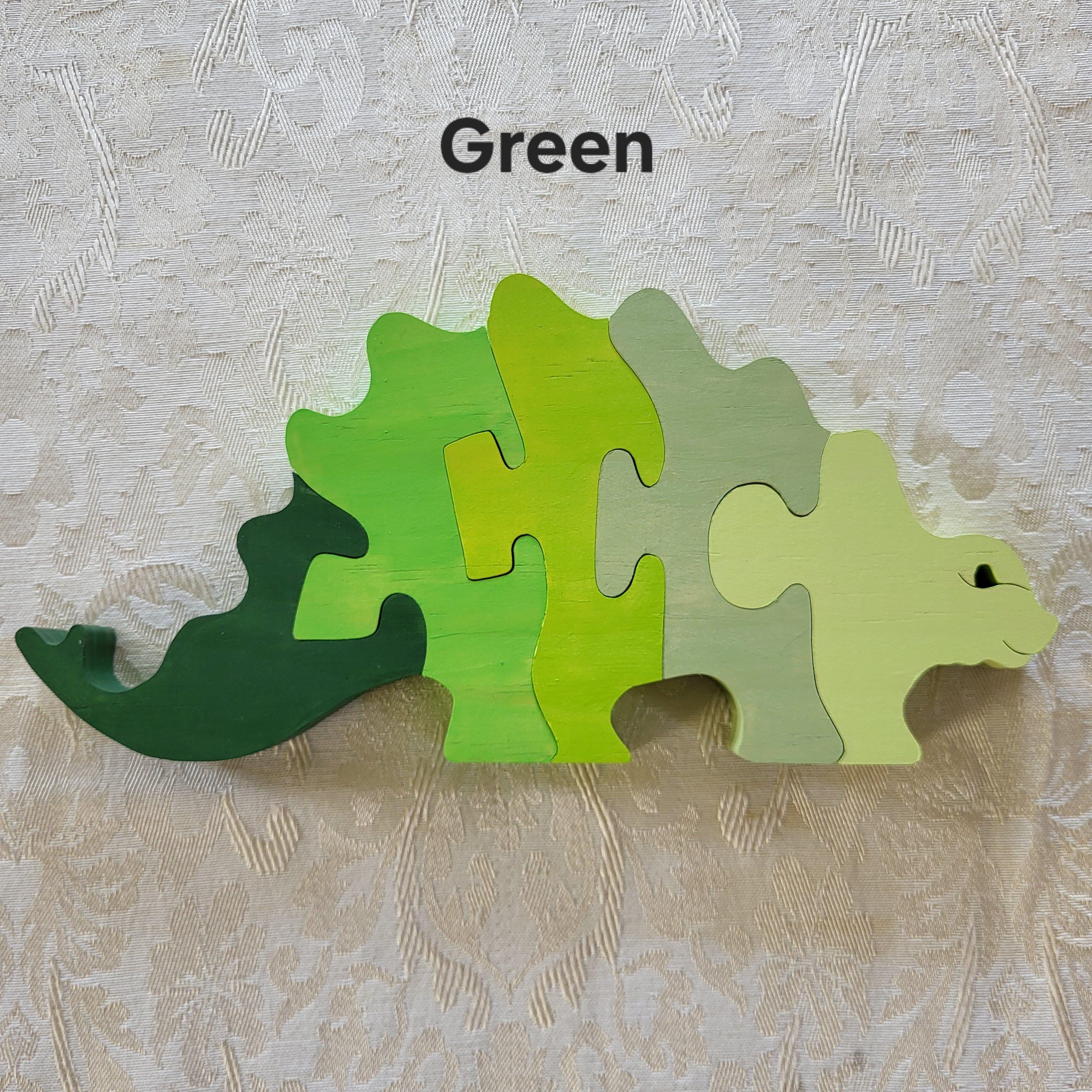 Dinosaur Wooden Jigsaw Puzzle, Stegosaurus, Big Block - Etsy