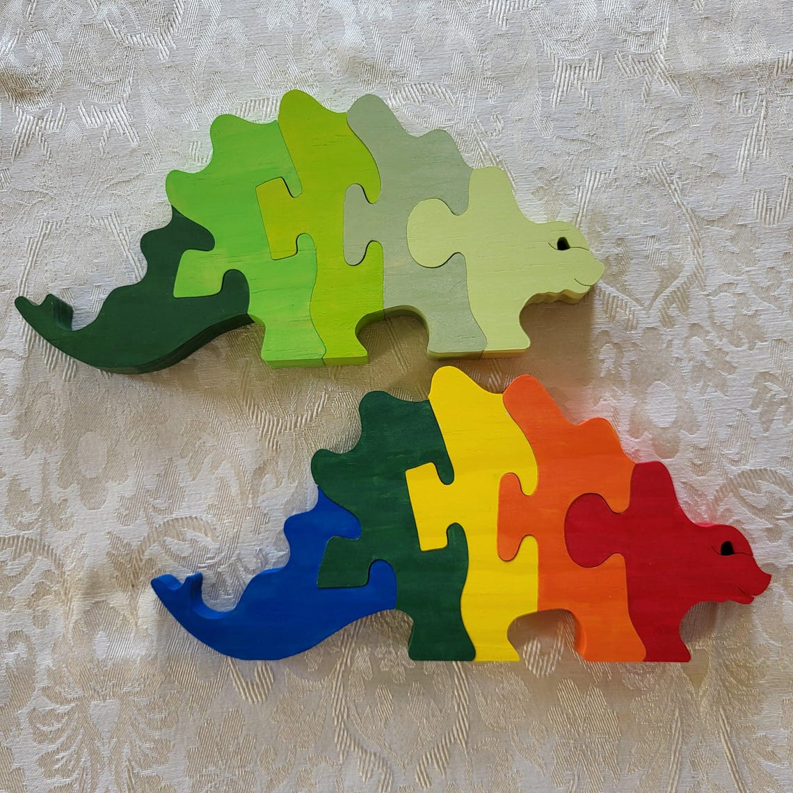 Dinosaur Wooden Jigsaw Puzzle, Stegosaurus, Big Block - Etsy