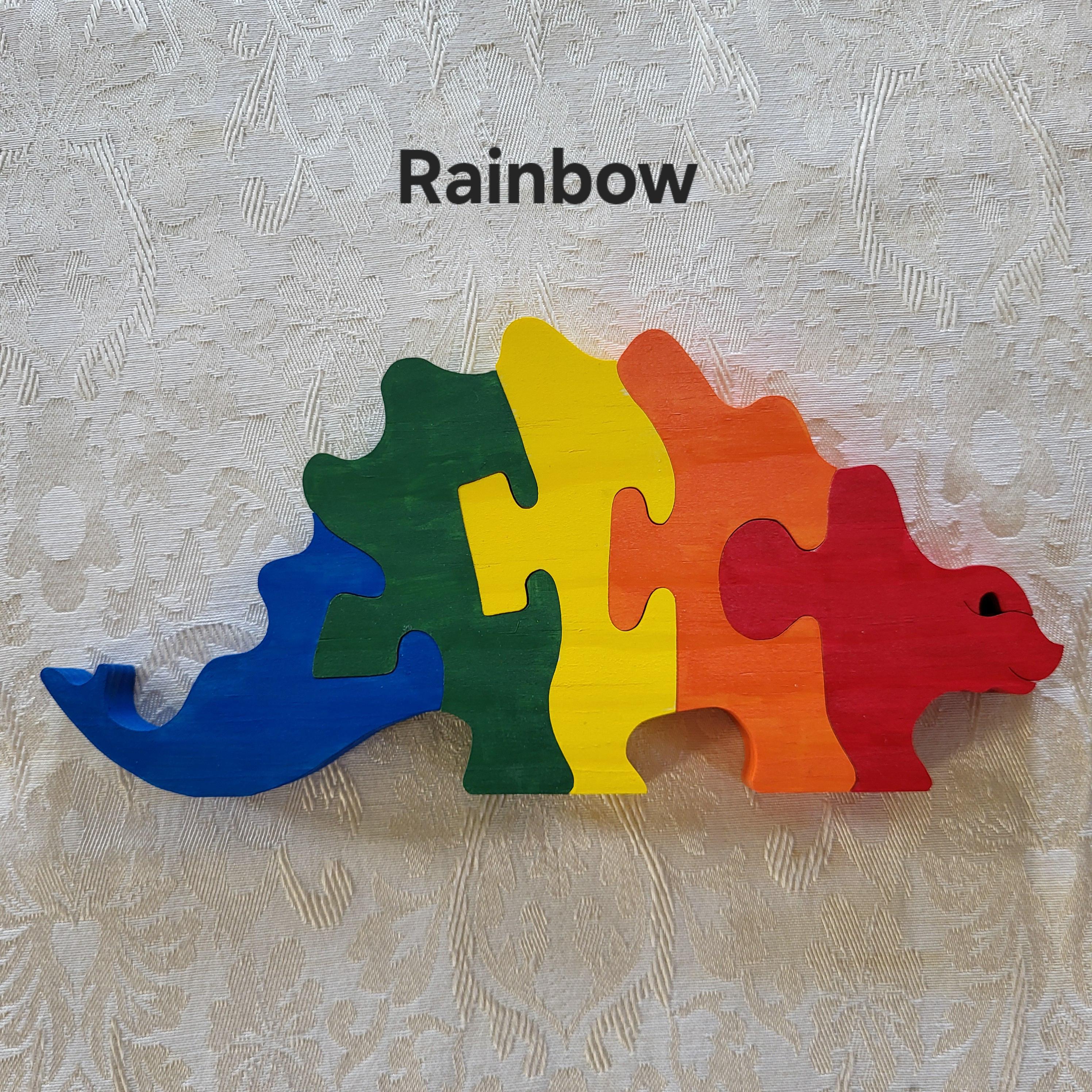 Dinosaur Wooden Jigsaw Puzzle, Stegosaurus, Big Block - Etsy