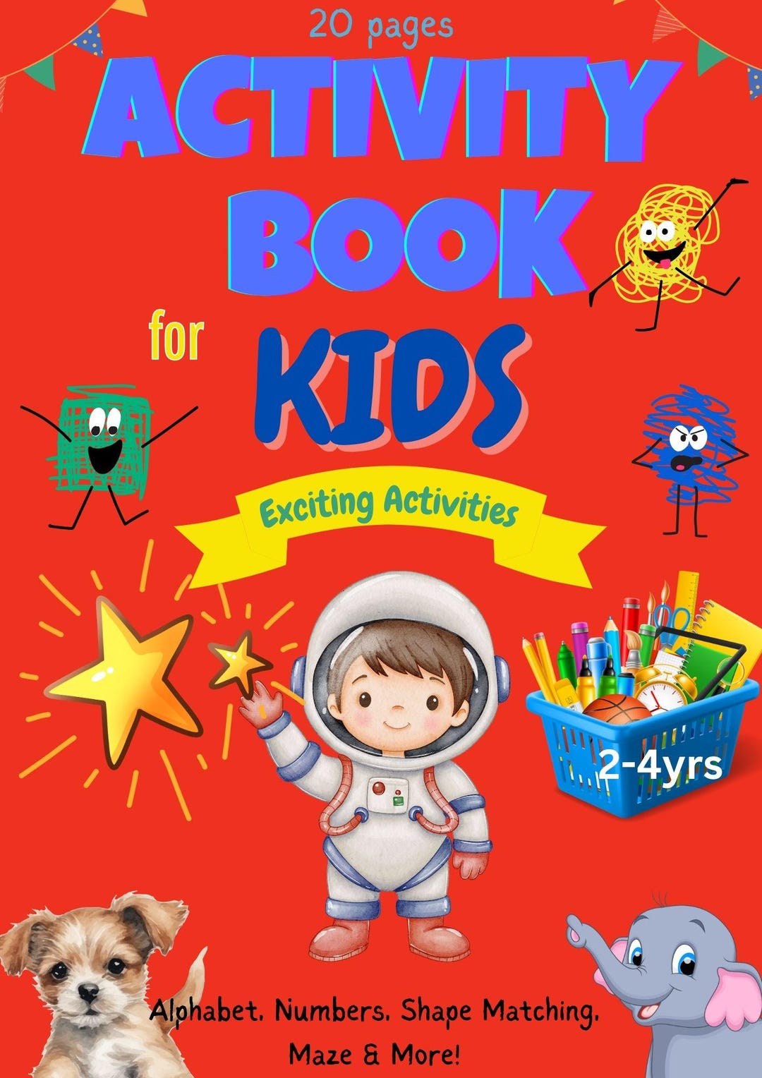Preschool Activity Book – Ages 2-4, Educational Printable (PDF Pattern ...