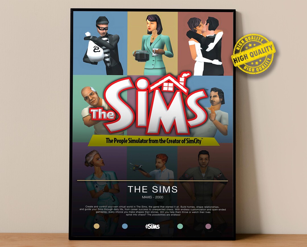 The Sims Poster | Gaming Poster | Video Game Prints | Wall Decor ...