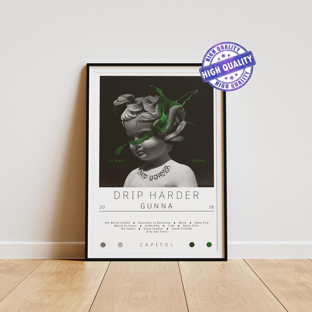 Gunna Poster | Drip Harder Poster | Album Poster Prints | Wall Decor ...