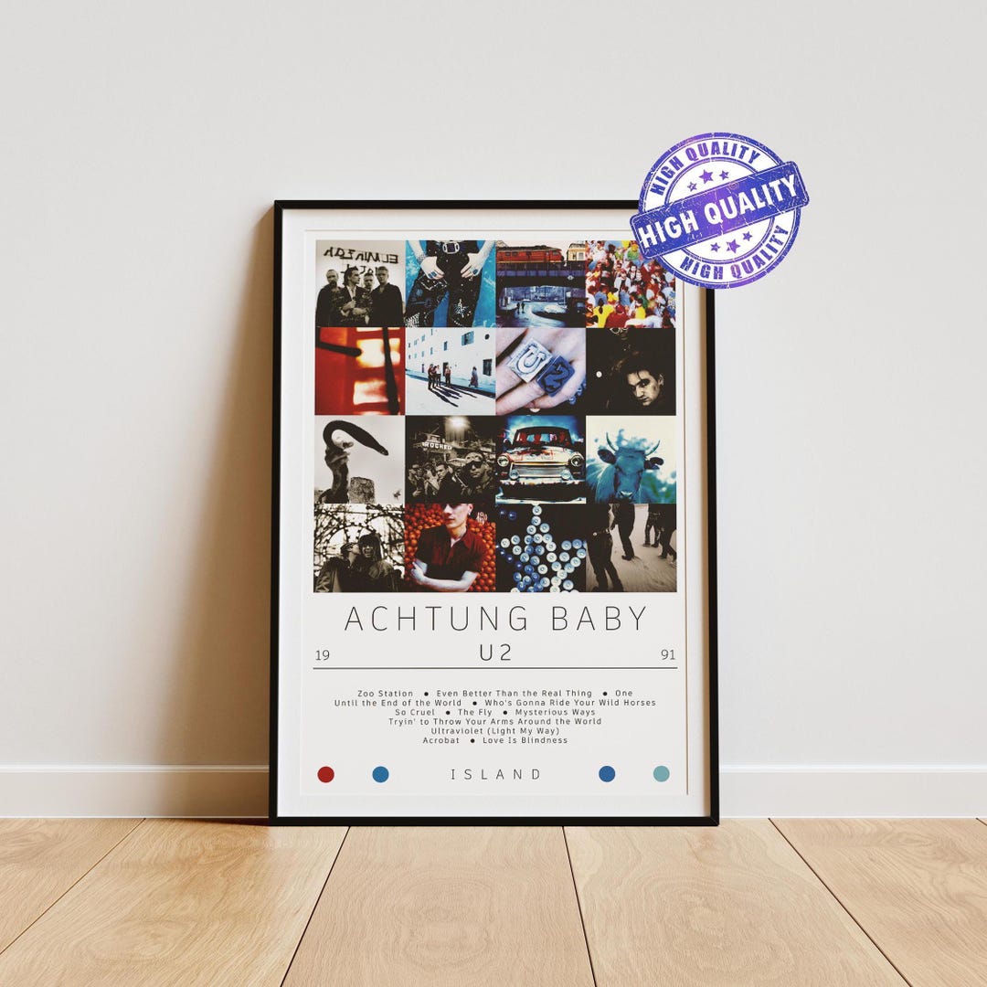 U2 Poster | Achtung Baby Poster | Album Poster Prints | Wall Decor ...