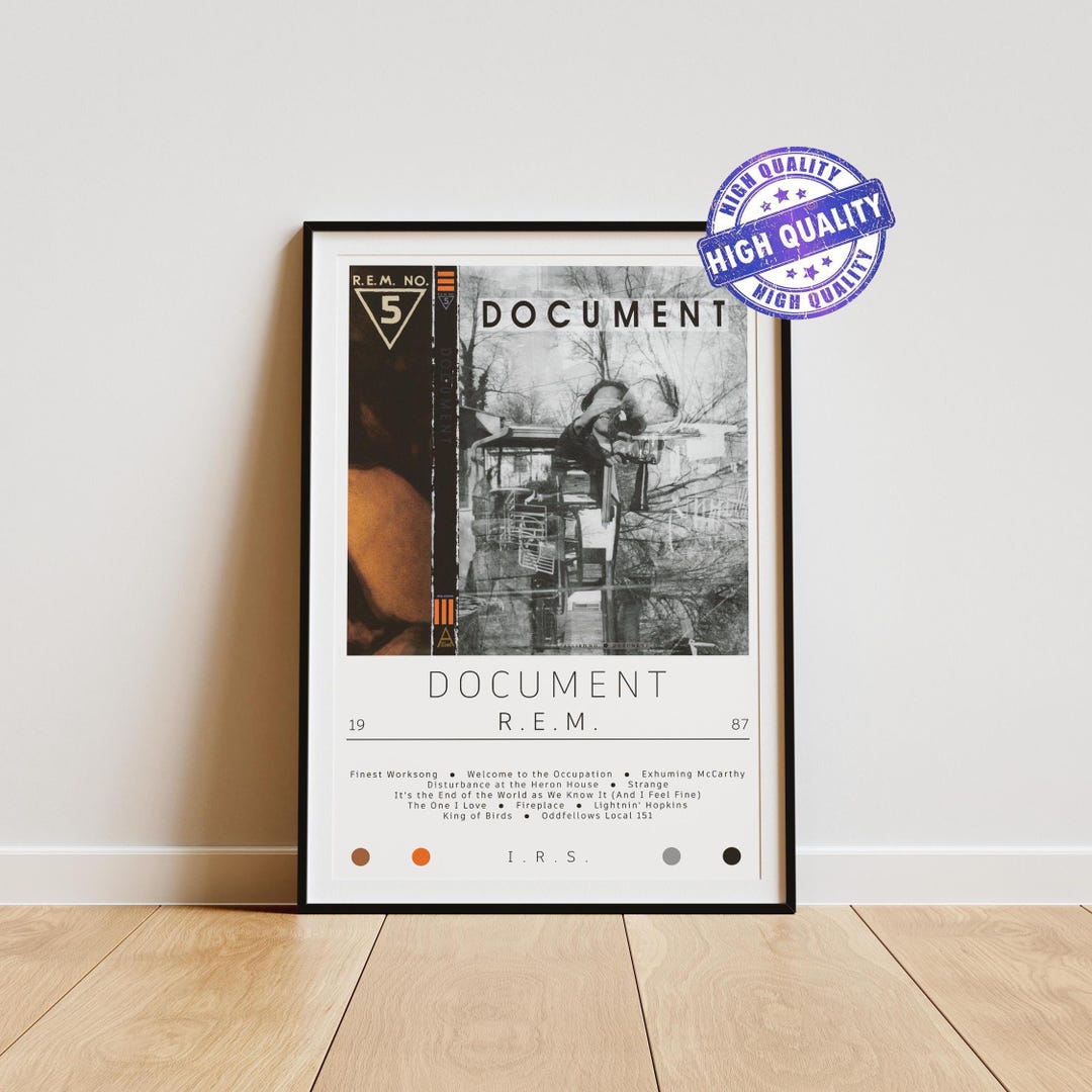 R.E.M. Poster | Document Poster | Album Poster Prints | Wall Decor ...