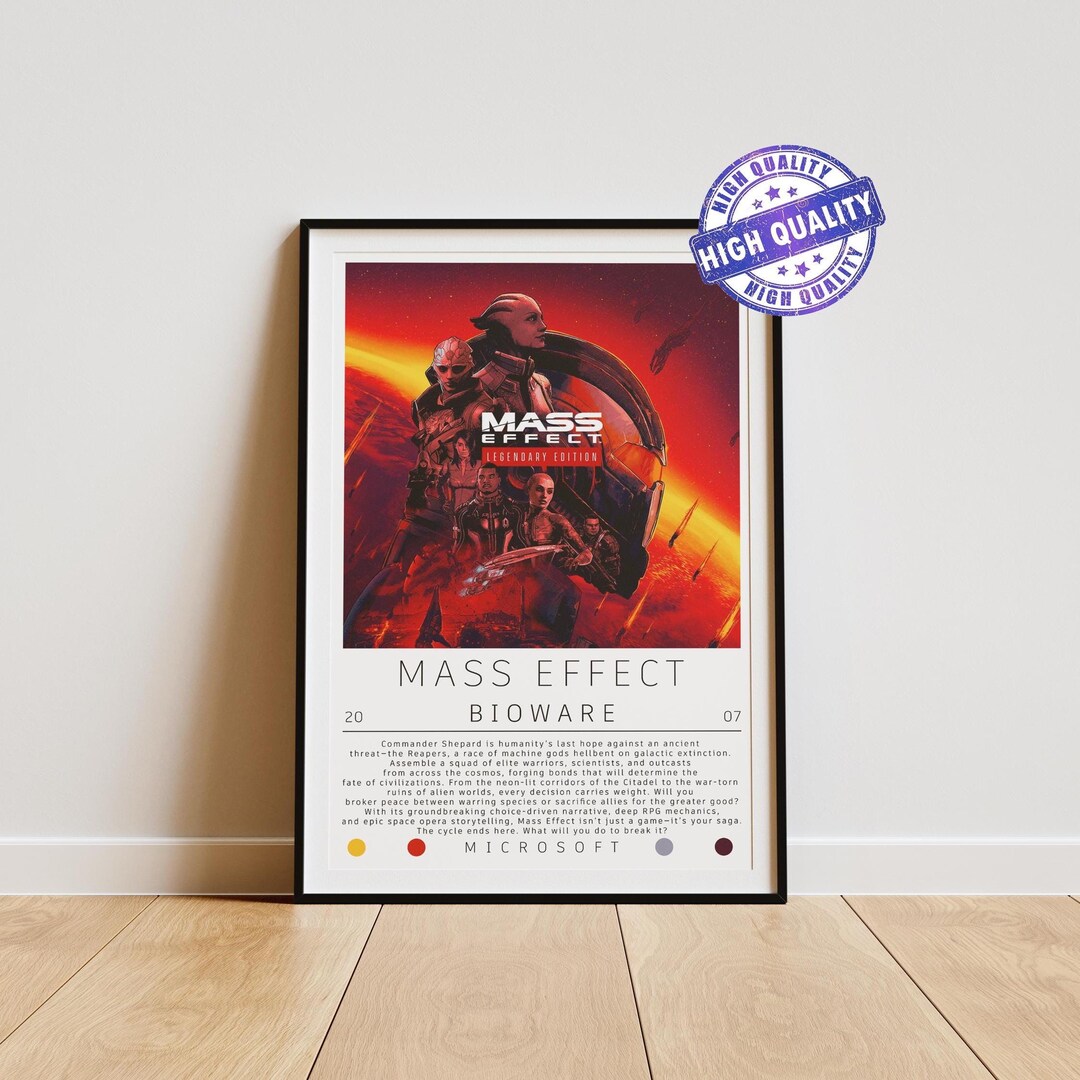 Mass Effect Poster | Gaming Poster | Video Game Prints | Wall Decor ...