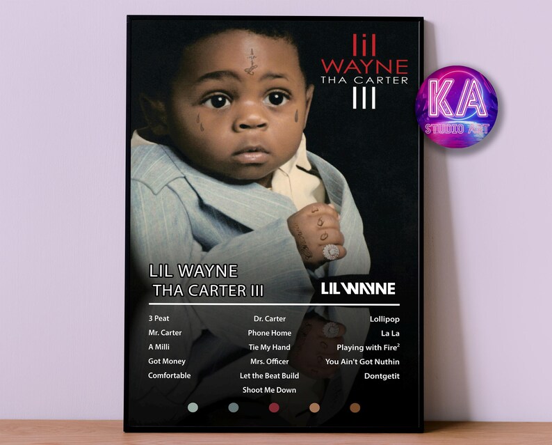 Lil Wayne Poster | Tha Carter III Poster | Album Poster Prints | Wall ...