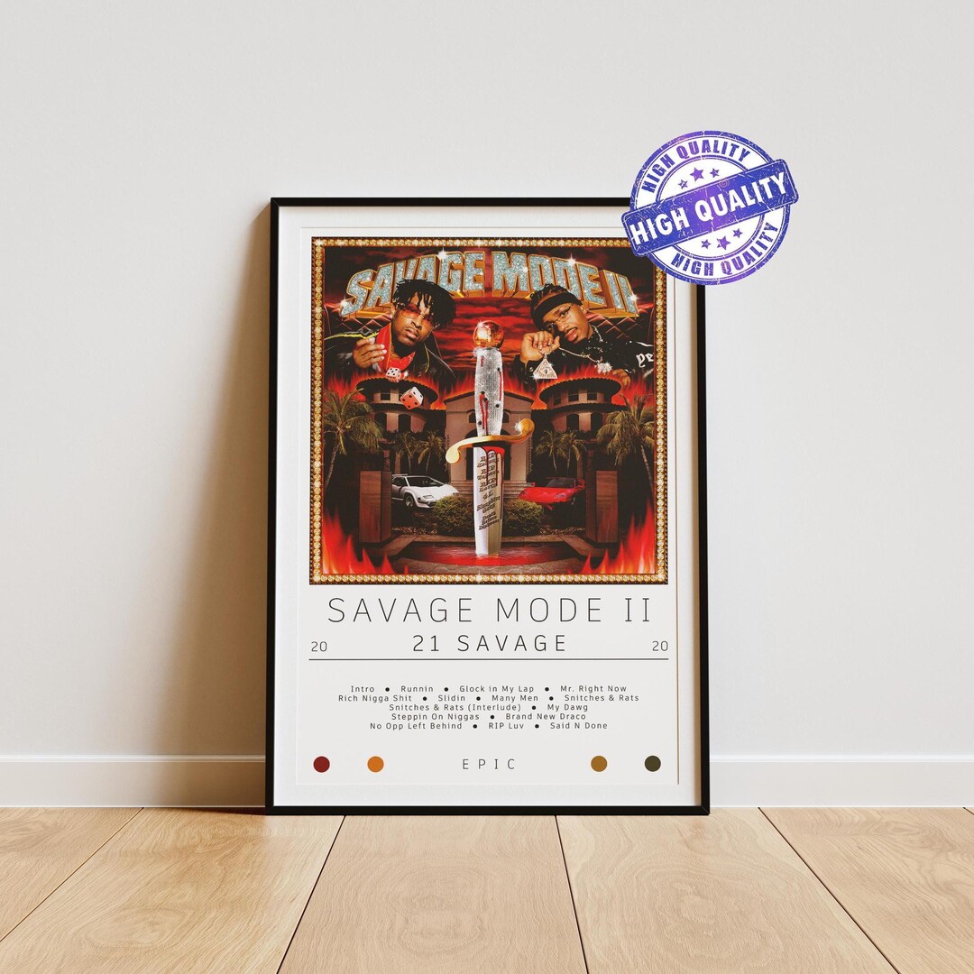 21 Savage Poster | Savage Mode II Poster | Album Poster Prints | Wall ...