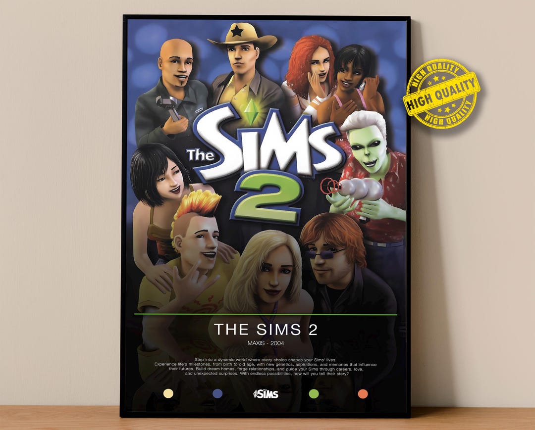 The Sims 2 Poster | Gaming Poster | Video Game Prints | Wall Decor ...