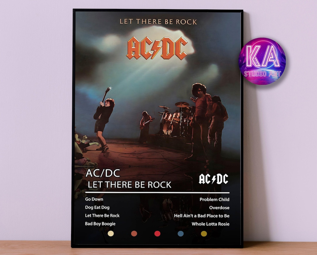 AC/DC Poster | Let There Be Rock Poster | Album Poster Prints | Wall Decor Posters | Album Cover ...