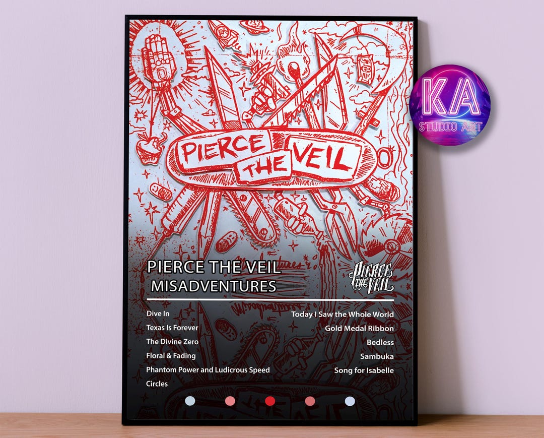 Pierce the Veil Poster | Misadventures Poster | Album Poster Prints ...