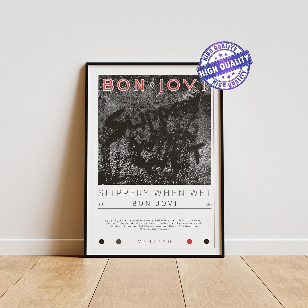 Bon Jovi Poster | Slippery When Wet Poster | Album Poster Prints | Wall ...
