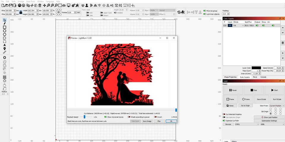 Romantic Couple Silhouette SVG | Laser Engraving File | Love Scene ...