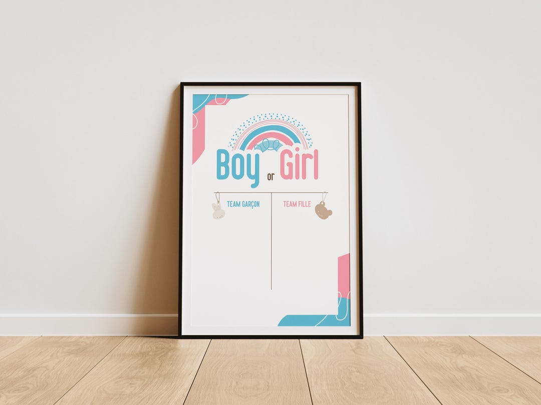 Baby Shower Poster Gender Reveal Predictions Board boy or Girl - Etsy