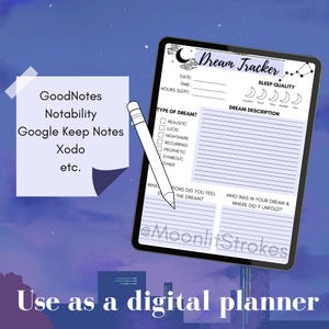Printable Tracker Dream Tracker Sleep Tracker Dream Log Journal Page A5 ...