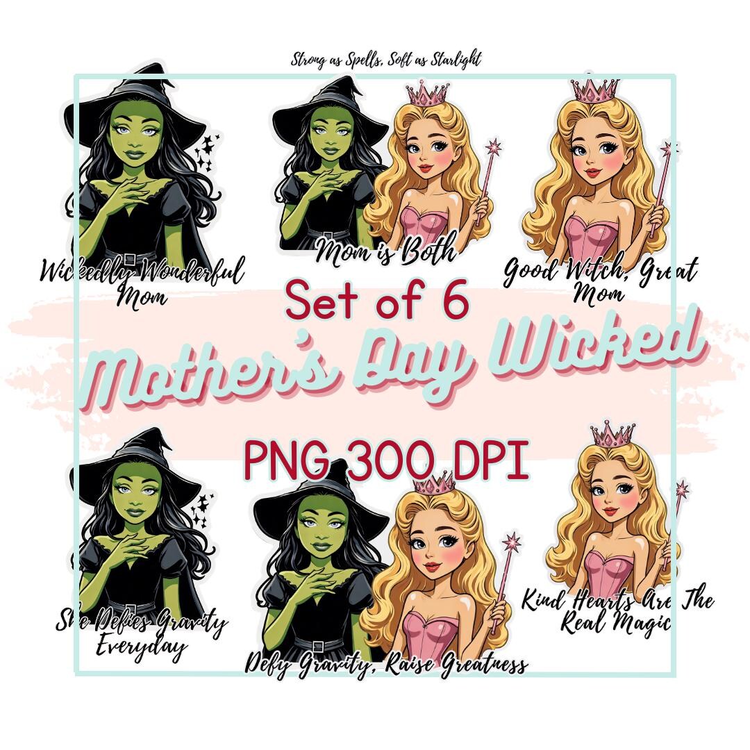 Wicked Mother's Day Clipart Bundle | Elphaba & Glinda PNG | Musical ...