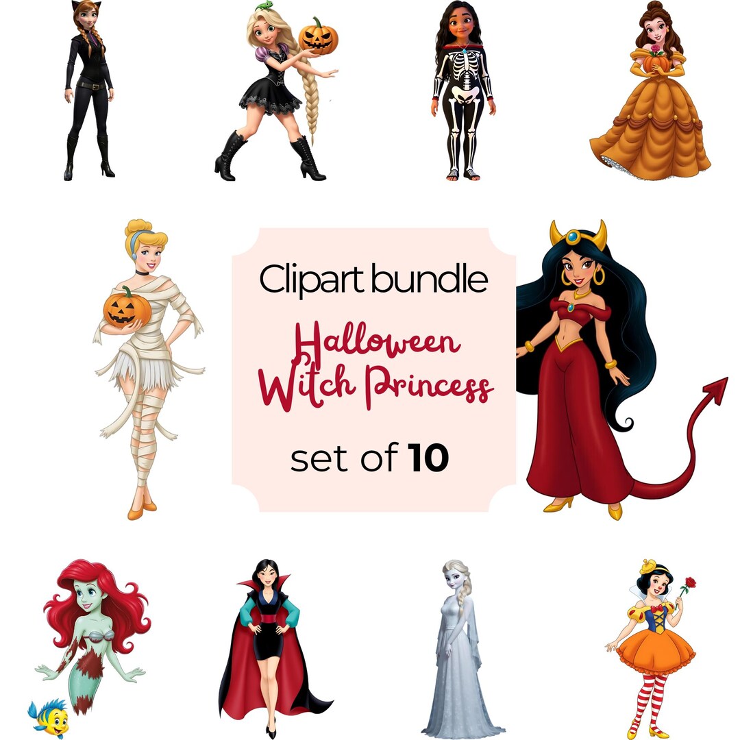 Halloween Princess Clipart Spooky Cute Princess Clipart Halloween ...