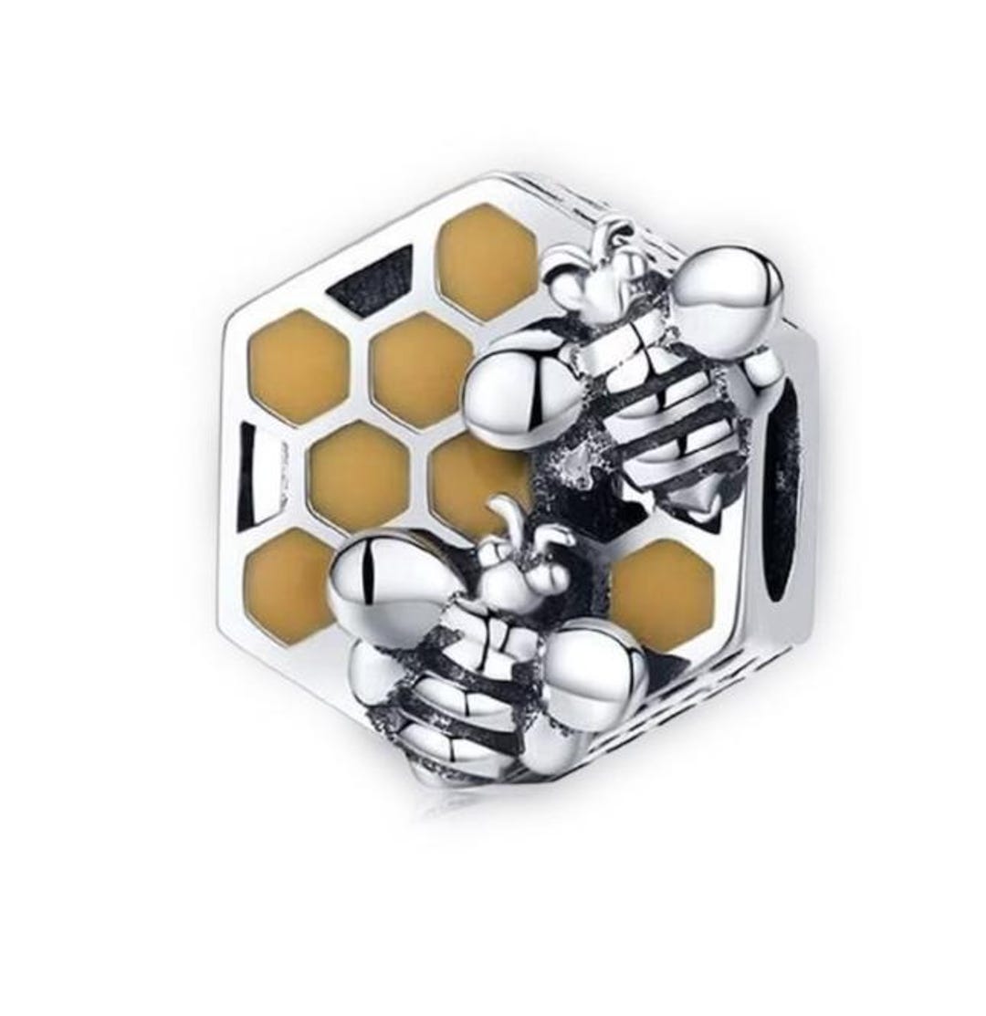 Pandora Honey Bee Honeycomb Insect Bead Charm , Pandora Charm , Gift ...