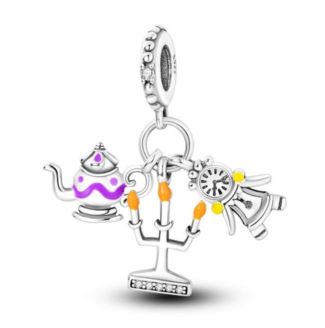Pandora Teapot Candelabra Clock Charm - S925 Sterling Silver - Etsy