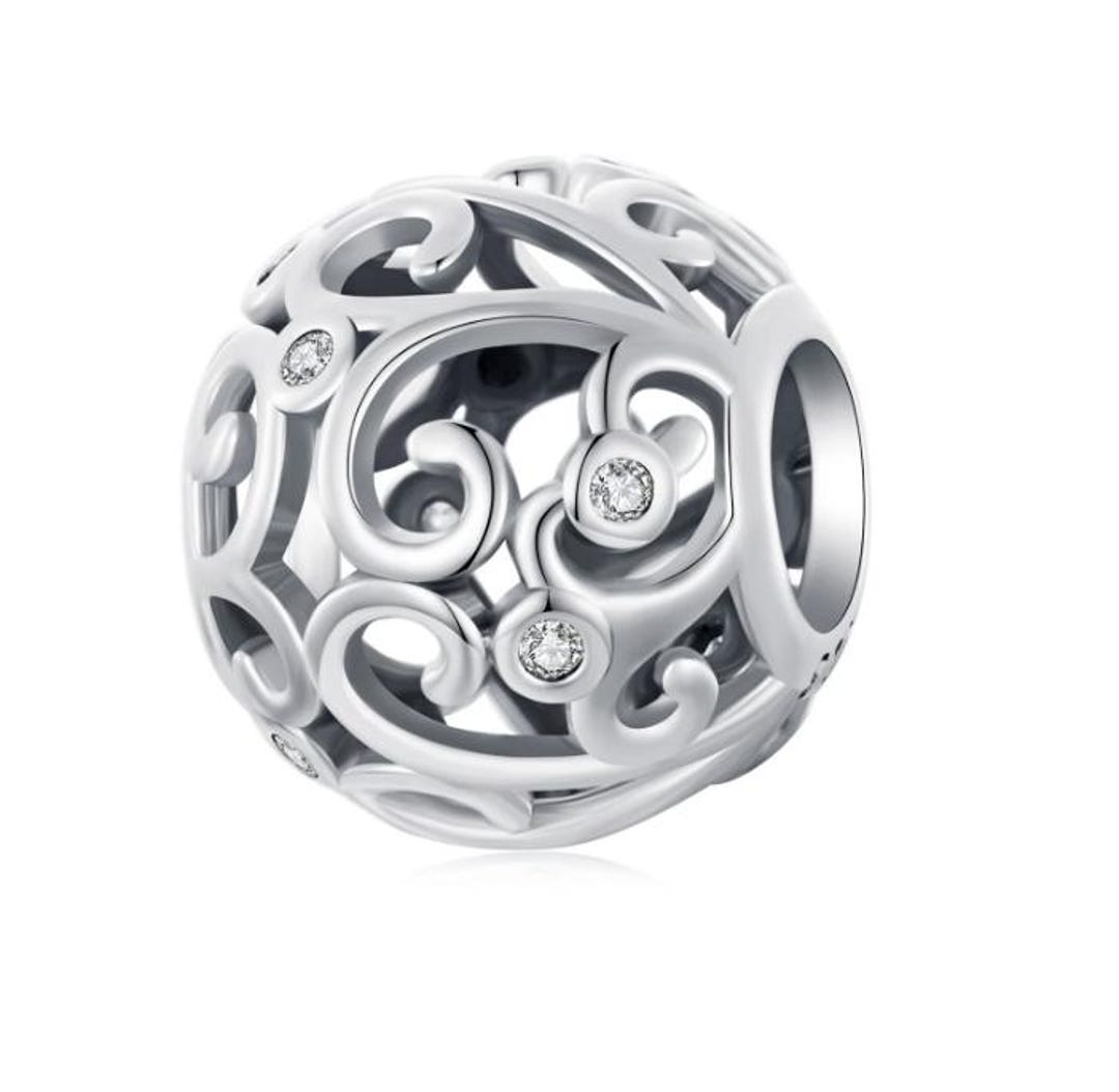 Pandora Scroll Texture Charm, Charm for Bracelet, 925 Sterling Silver ...
