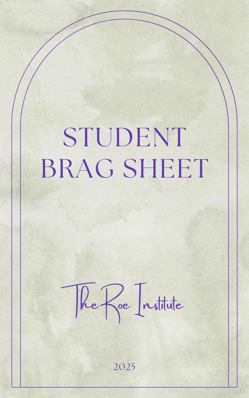 Student Brag Sheet (printable PDF) • College & Scholarship ...