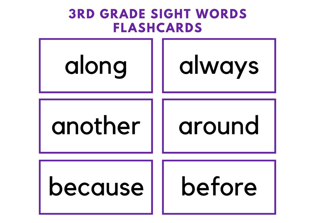 Build Confident Readers With These 3rd Grade Sight Word Flashcards ...