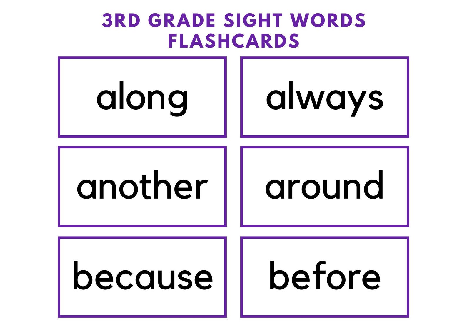 3rd Grade Sight Word Flashcards: Printable Learning Resource (PDF Set ...