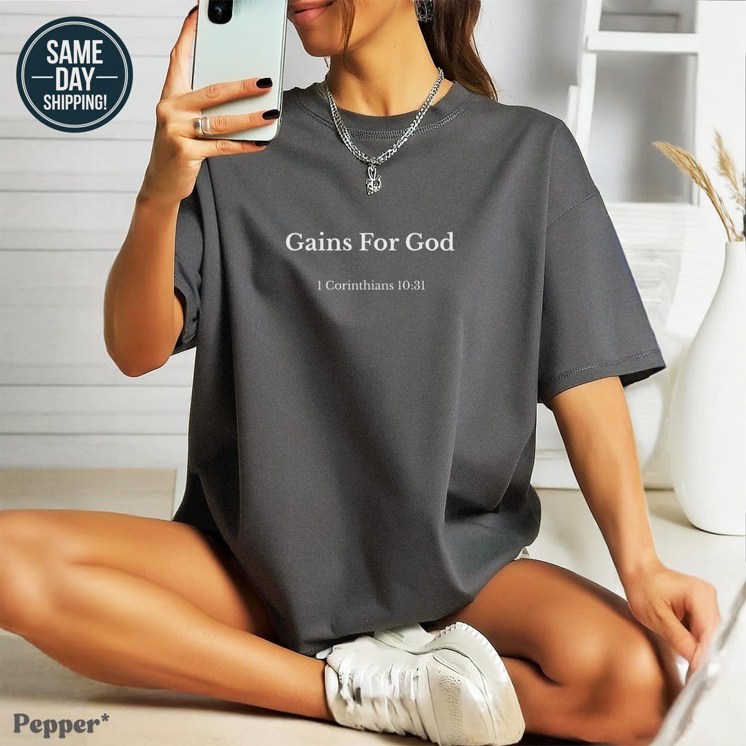 Comfort Colors® Christian Gym Shirt, Gains for God Workout Tee ...