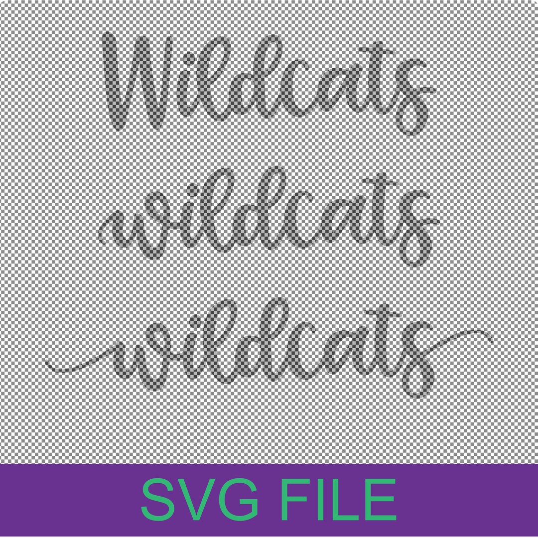 Wildcats Handwritten Script School Mascot SVG Digital File - Etsy