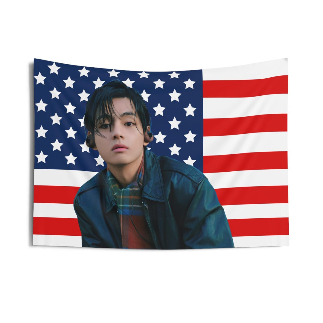 BTS V Friends American Flag, Bts Concert Banner, Bts Kpop Flag, Kim ...