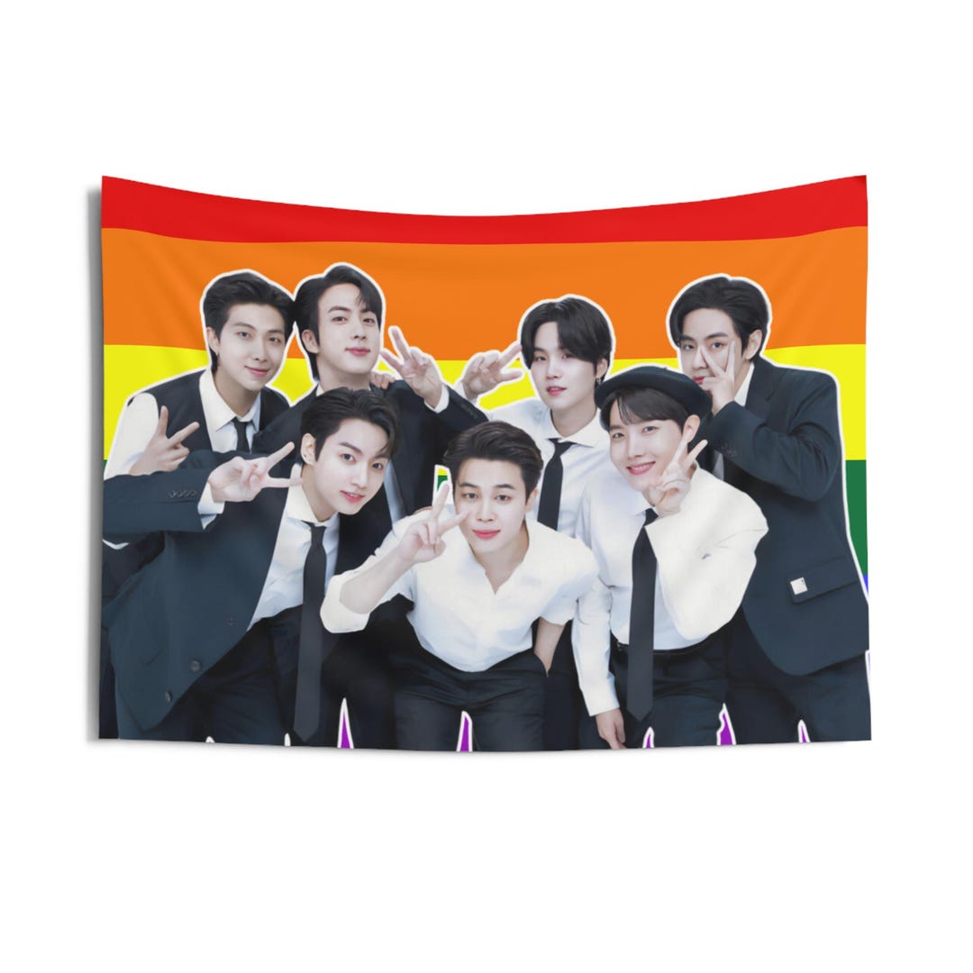 BTS Members Adorable Poses Pride Flag, Bts Concert Banner, Bts Kpop ...