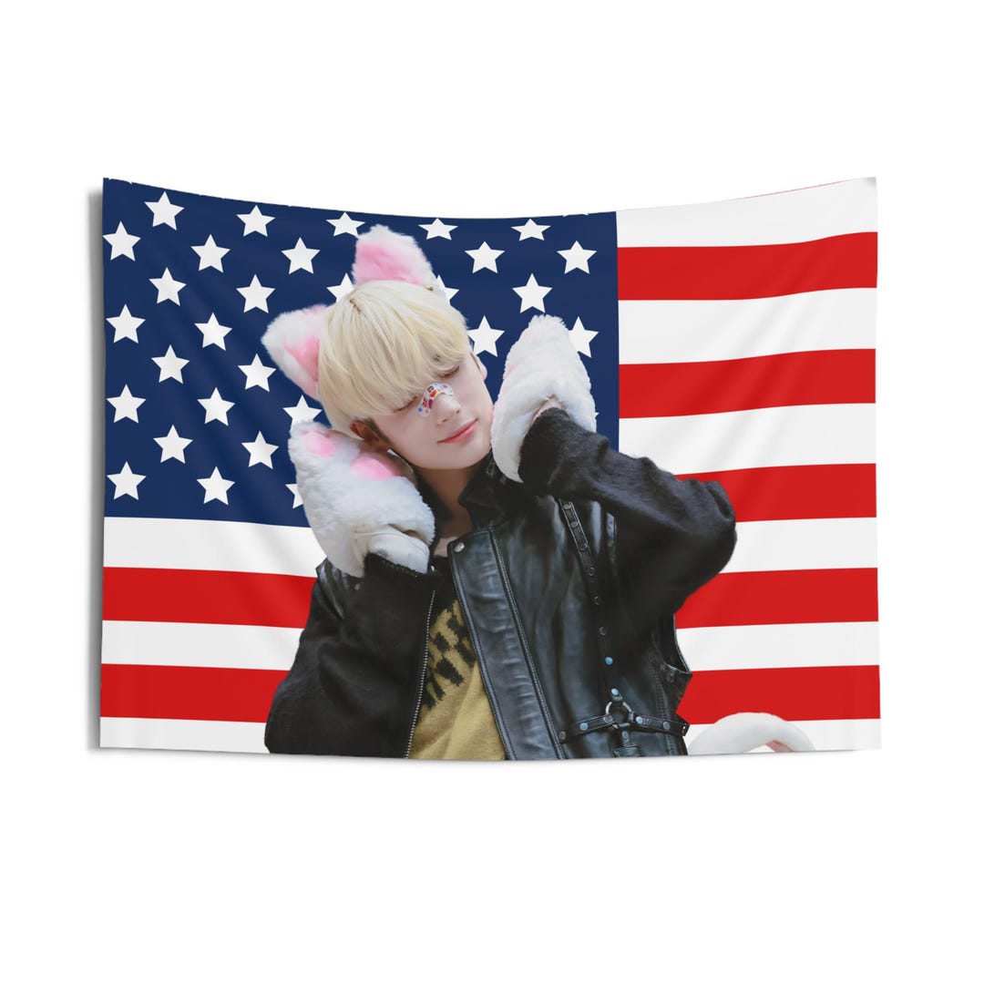 Hueningkai Catboy American Flag, Txt Concert Banner, Txt Kpop Flag, Txt ...