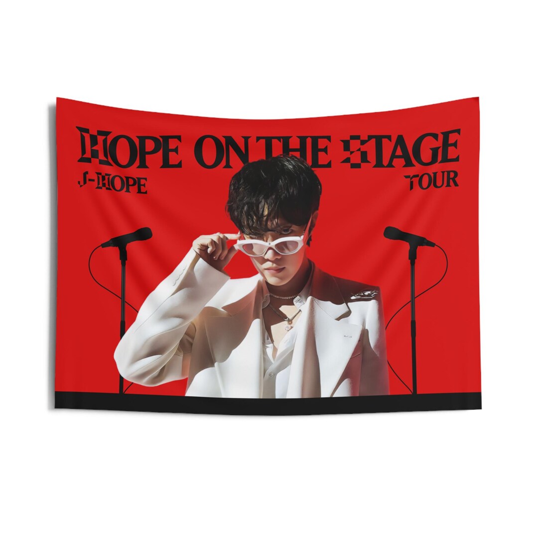 Jhope in White Suit Hope on the Stage Concert Banner, Jhope Kpop Banner ...