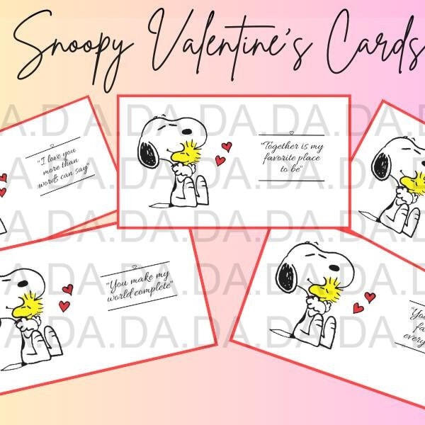 Snoopy Valentines Day Cards - Etsy
