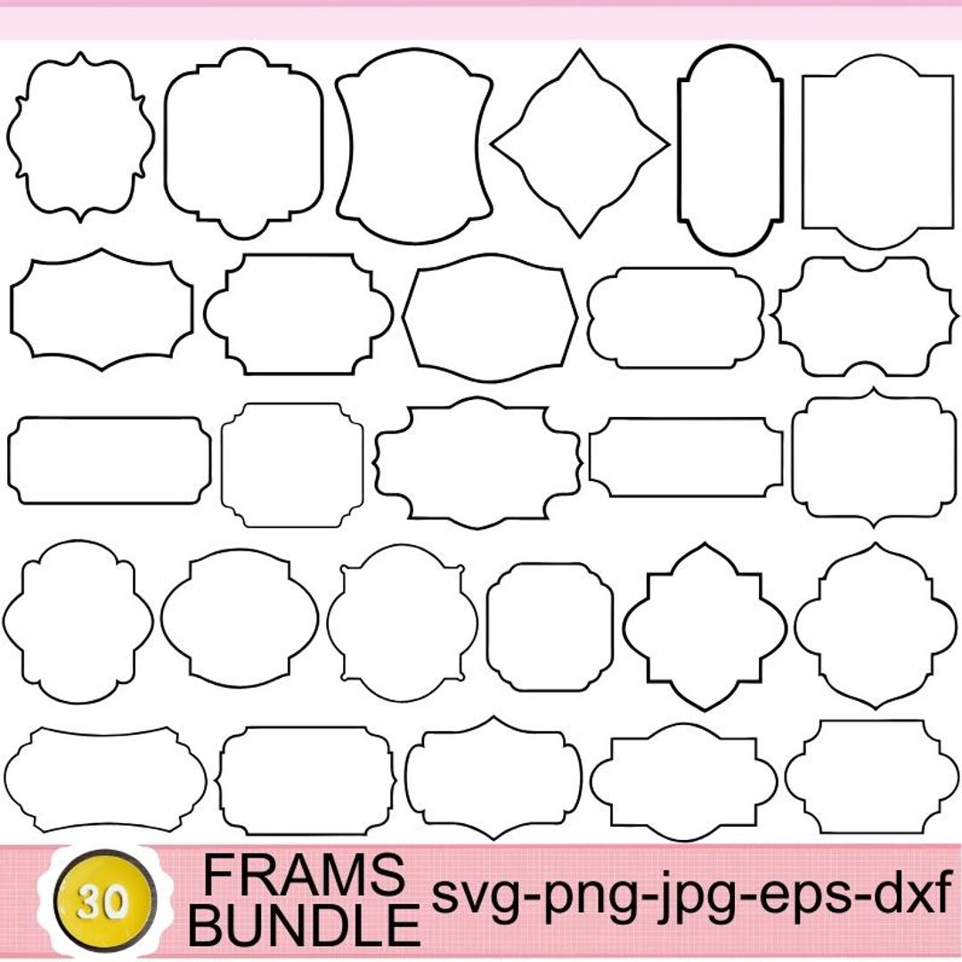 Label Frames Svg Bundle, Vintage Frames Svg, Banner Svg, Transparent ...