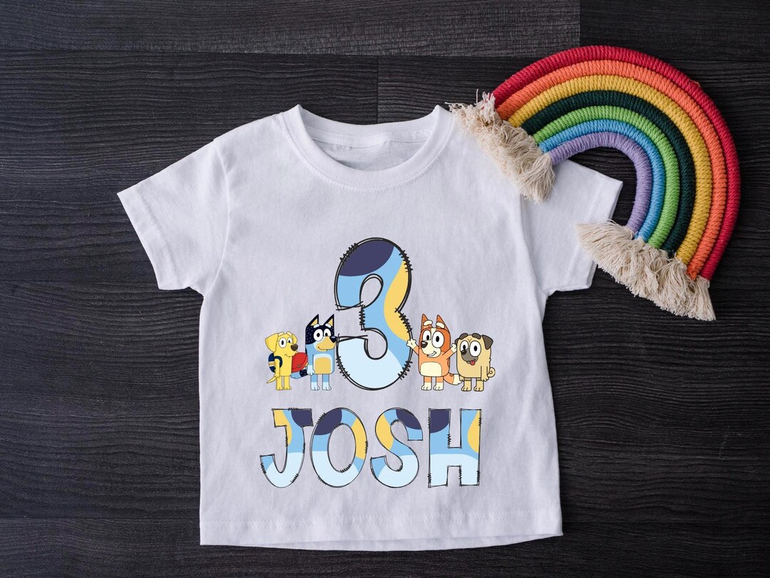 Bluey Personalised Birthday Top, Bluey Inspired Top, Boys & Girls Bluey ...