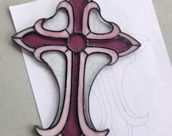 Stained Glass Cross Celtic Pattern Digital Download JPG - Etsy