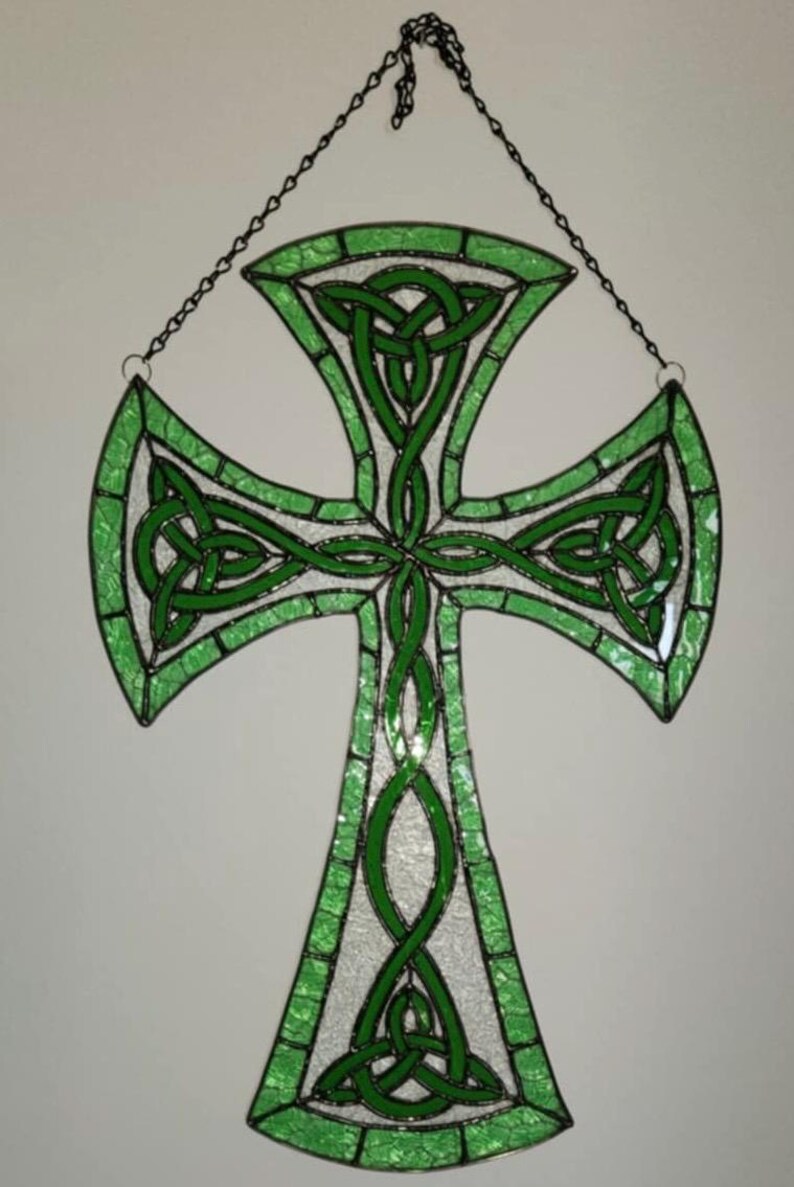 Stained Glass Cross Celtic Pattern Digital Download JPG - Etsy