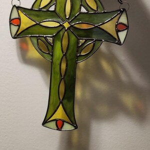 Stained Glass Cross Candle or Bell Styled Pattern Digital Download JPG ...