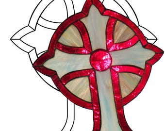 Contemporary Cross Stained Glass Pattern, Cross Pattern Digital ...