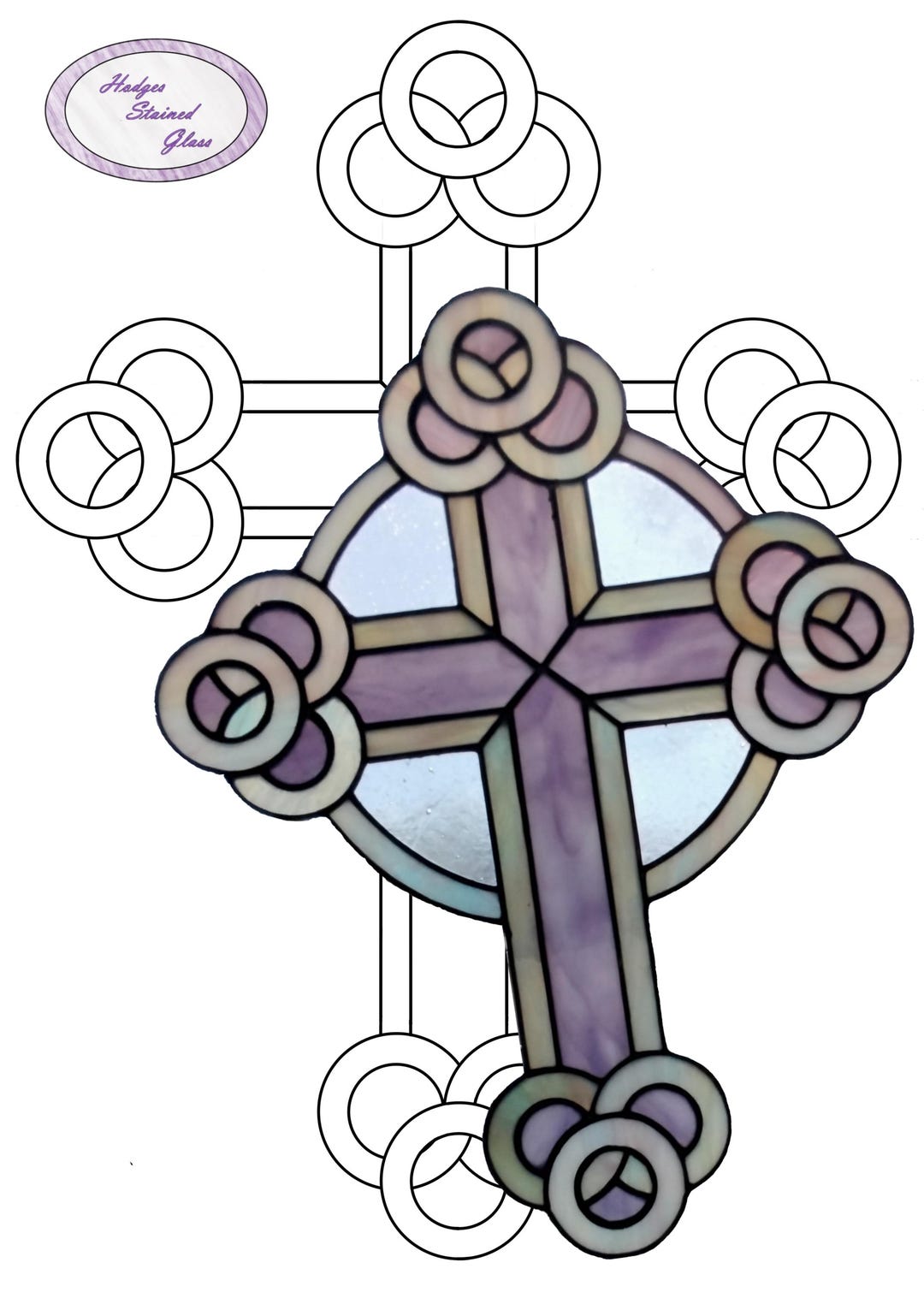 Stained Glass Cross Pattern Suncatcher Digital Download JPG - Etsy