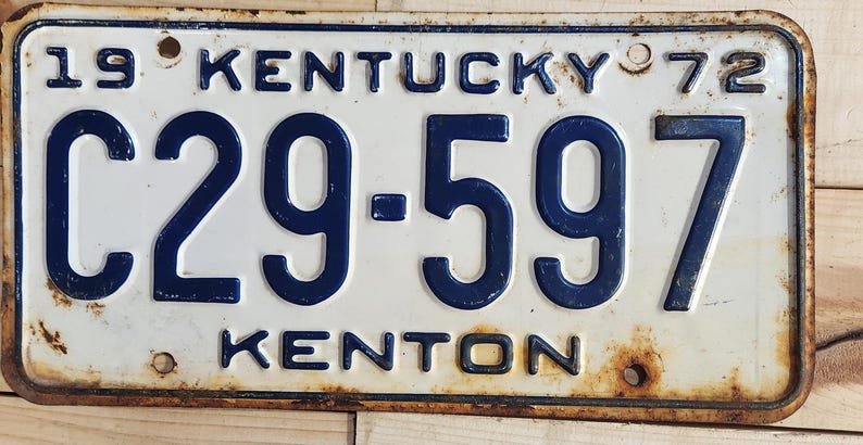 1972 Vintage Kentucky License Plates Your Choice - Etsy