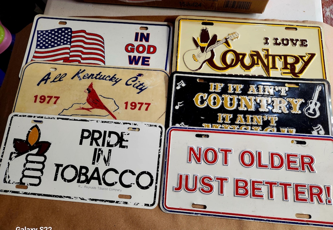 Booster License Plates Tobacco, Country, in God We Trust - Etsy