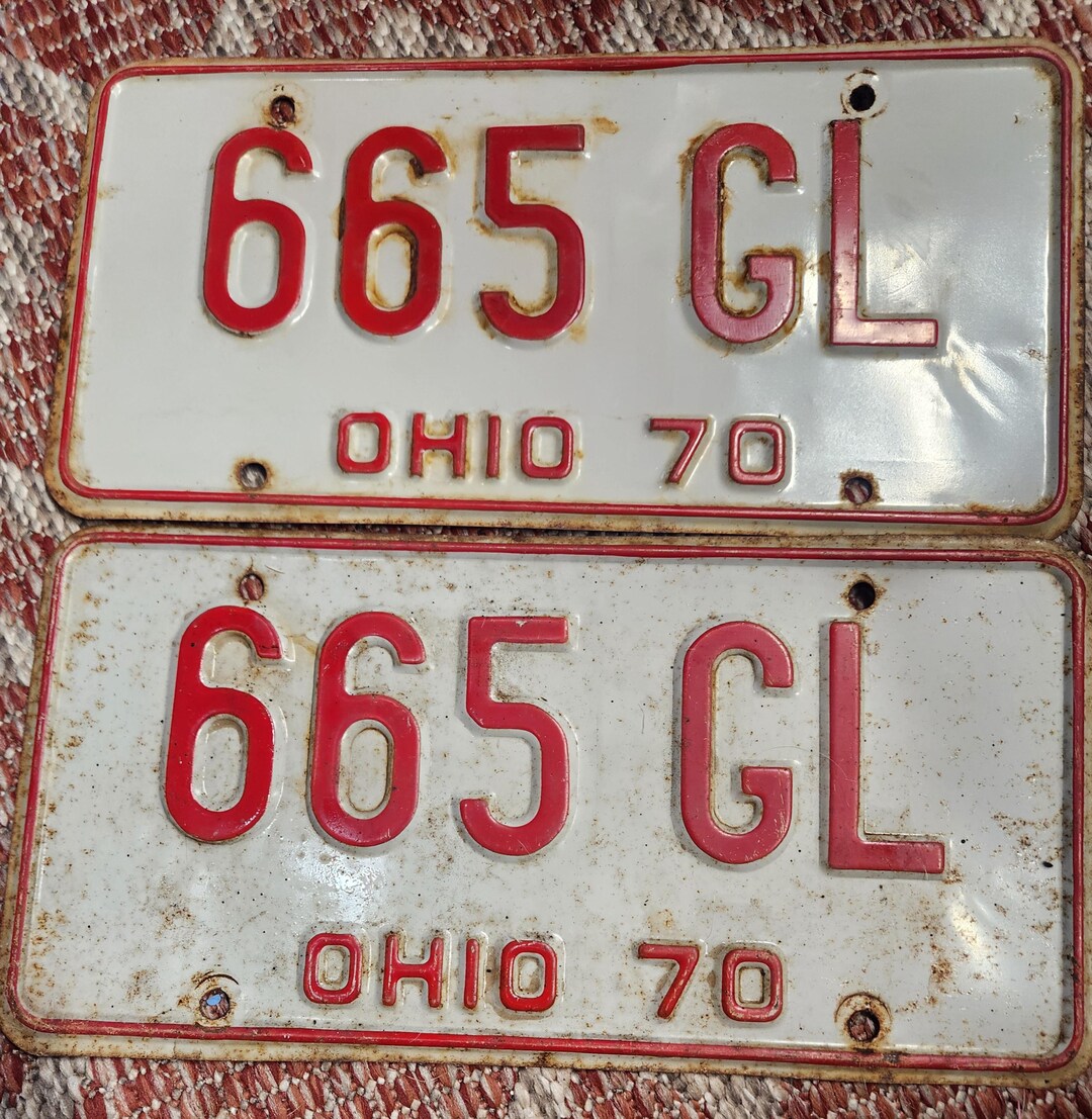 Ohio 1970 License Plate Pair - Etsy