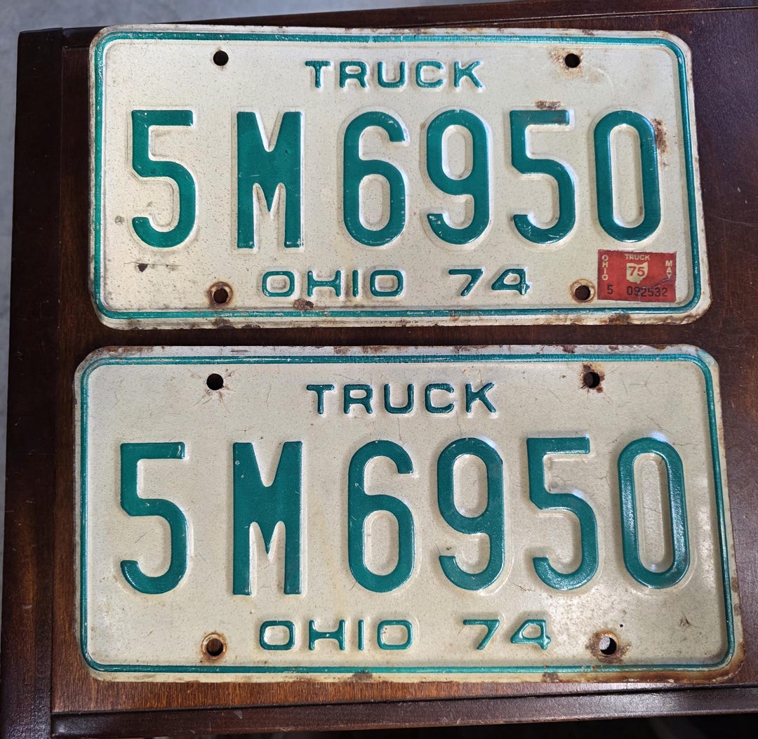 1974 Ohio License Plate Pair - Etsy
