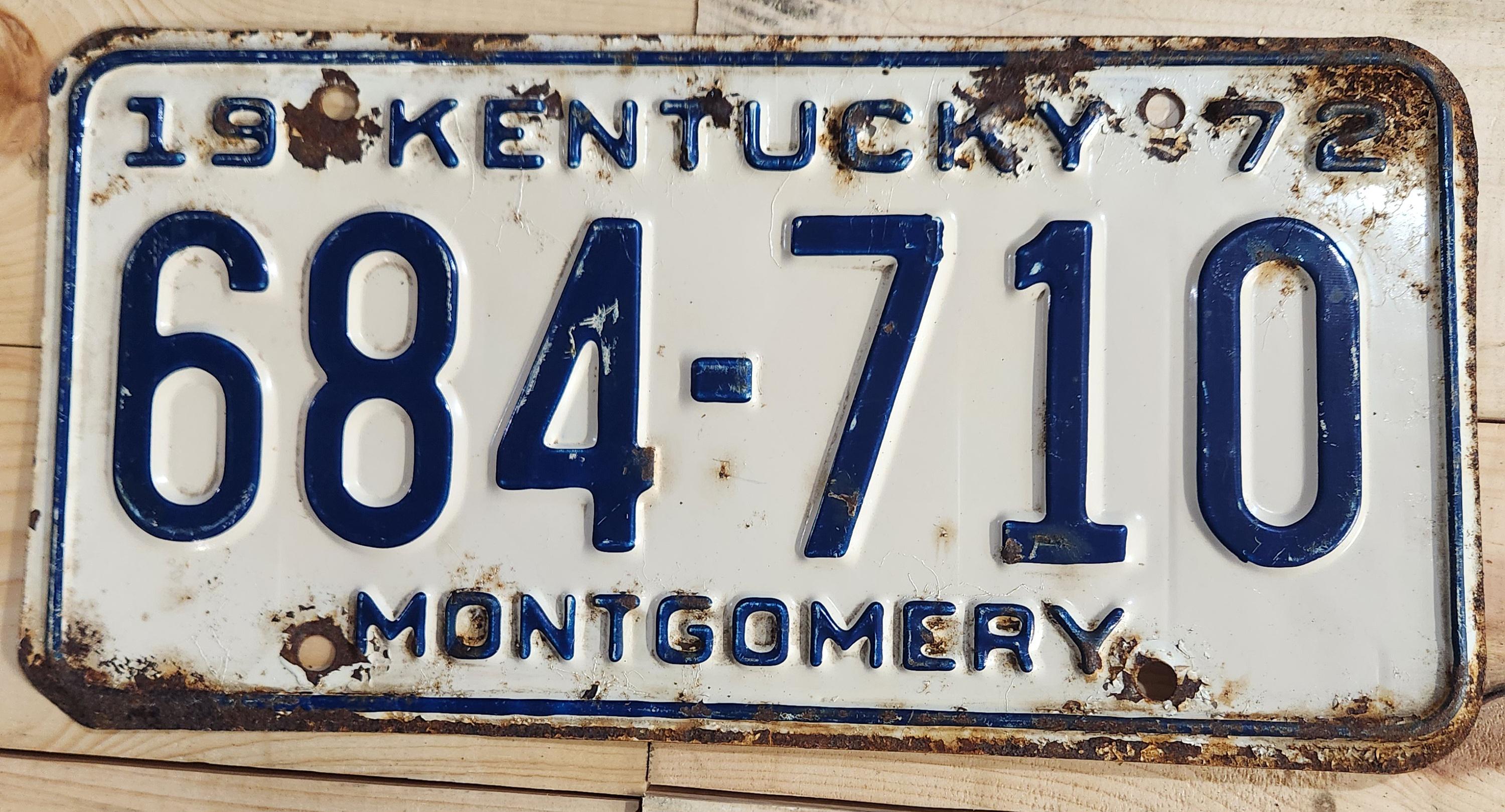 1972 Vintage Kentucky License Plates Your Choice - Etsy